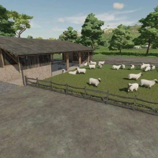 Sheep Barn Old School v1.0 FS22 Mod | Farming Simulator 22 Mod