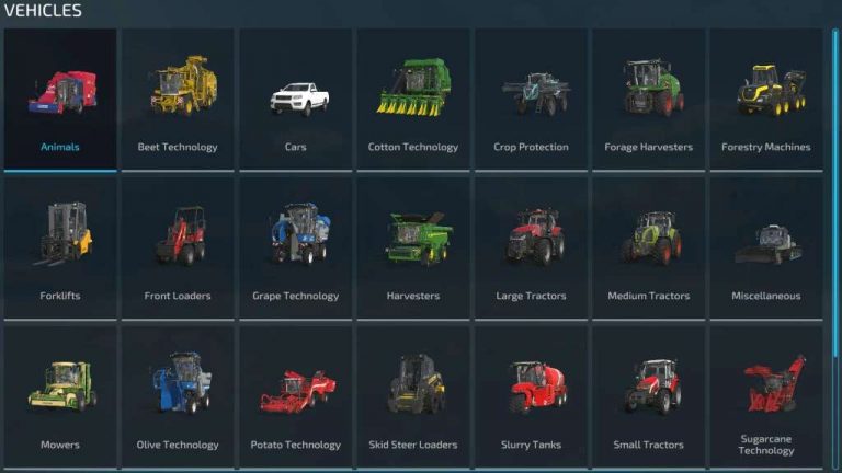 Shop Categories Sorted v1.0 FS22 Mod | Farming Simulator 22 Mod