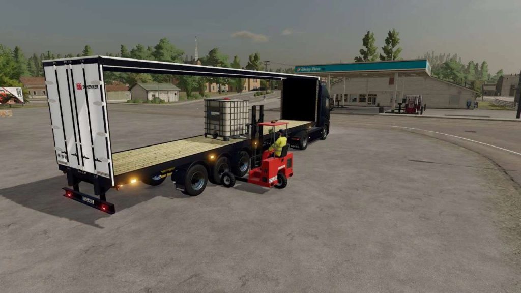 Trailer with forklift v1.0 FS22 Mod | Farming Simulator 22 Mod
