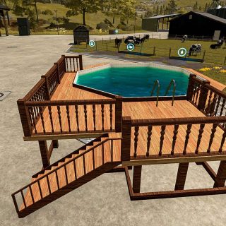 Wooden Pool Deck V1.0 FS22 Mod | Farming Simulator 22 Mod