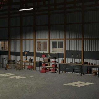 American Garage With Workshop v1.0 FS22 Mod | Farming Simulator 22 Mod