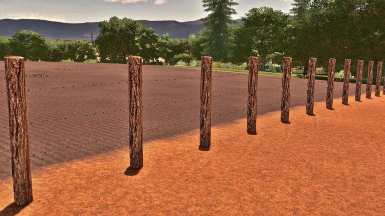 Barbed Wire Fence And Wooden Gate v1.0 FS22 Mod | Farming Simulator 22 Mod
