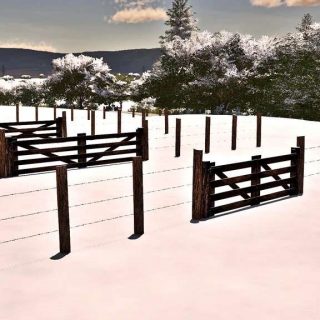 Barbed Wire Fence And Wooden Gate v1.0 FS22 Mod | Farming Simulator 22 Mod