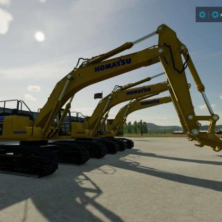 Komatsu 11 Large Excavators v1.0 FS22 Mod | Farming Simulator 22 Mod