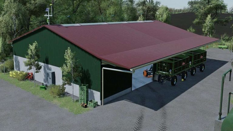 Medium Metal Machine Hall v1.0 FS22 Mod | Farming Simulator 22 Mod