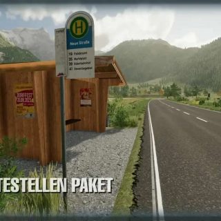 Bus Stop DE Pack v1.0 FS22 Mod | Farming Simulator 22 Mod
