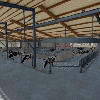 Cow Barn Big With LIZARD Mixfeeder v1.0 FS22 Mod | Farming Simulator 22 Mod