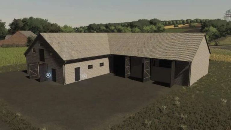 Cowshed with hood v1.0 FS22 Mod | Farming Simulator 22 Mod