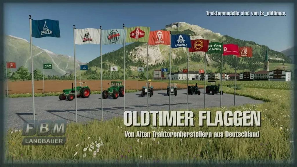 Oldtimer Flags DE v1.0 FS22 Mod | Farming Simulator 22 Mod