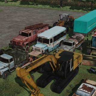 Placeable Junkyard Cars V1.0 FS22 Mod | Farming Simulator 22 Mod