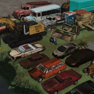 Placeable Junkyard Cars V1.0 FS22 Mod | Farming Simulator 22 Mod