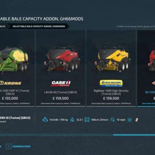 Selectable Bale Capacity Addon v1.2 FS22 Mod | Farming Simulator 22 Mod