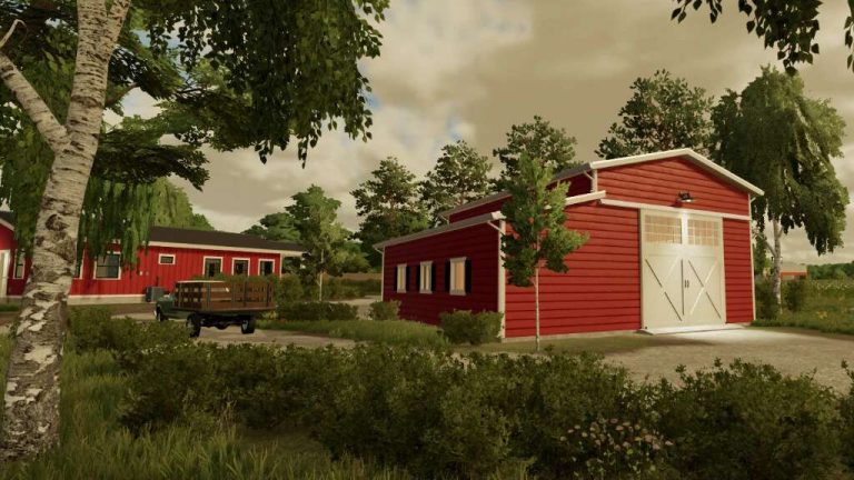 American Barn With Storage v1.0 FS22 Mod | Farming Simulator 22 Mod