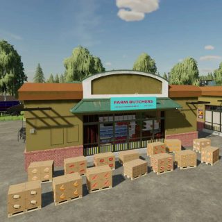 BUTCHER Market Sell Point v1.0 FS22 Mod | Farming Simulator 22 Mod
