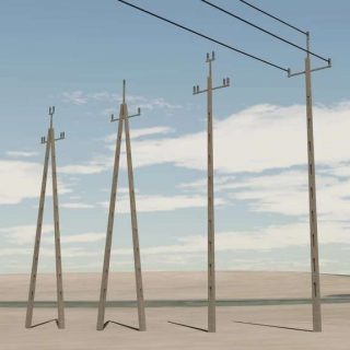 Old Power Poles Pack (Prefab) v1.0 FS22 Mod | Farming Simulator 22 Mod