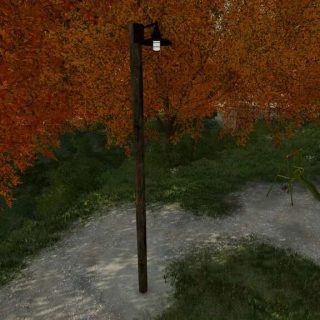 Old Wooden Light Poll v1.0 FS22 Mod | Farming Simulator 22 Mod