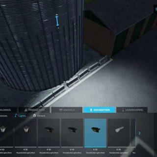 Placeable Wall Lights v1.0 FS22 Mod | Farming Simulator 22 Mod