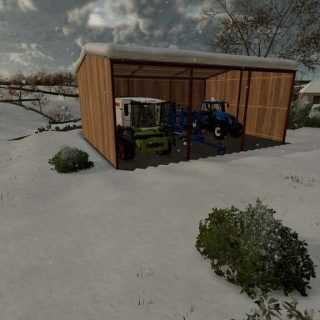 UK Style Vehicle Shed v1.0 FS22 Mod | Farming Simulator 22 Mod