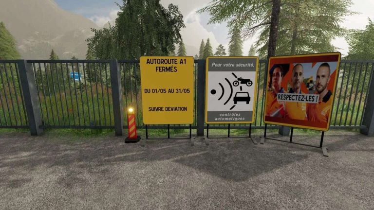 Construction signs v1.0 FS22 Mod | Farming Simulator 22 Mod