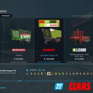 Claas Maxi Cargos 770 By BOB51160 v1.0 FS22 Mod | Farming Simulator 22 Mod