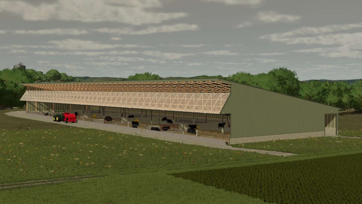 LAC BTO Freestall Monoslope v1.0 FS22 Mod | Farming Simulator 22 Mod