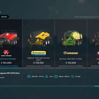 Selectable Bale Capacity Pack v1.3 FS22 Mod | Farming Simulator 22 Mod