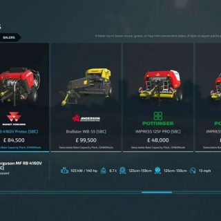 Selectable Bale Capacity Pack v1.3 FS22 Mod | Farming Simulator 22 Mod