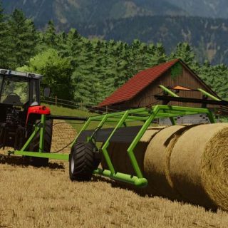 5 Round Bales Trailer v1.0 FS22 Mod | Farming Simulator 22 Mod