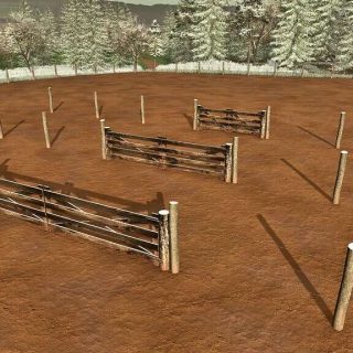Barbed Wire Fence And Wooden Gate v1.0 FS22 Mod | Farming Simulator 22 Mod