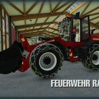 Fire Brigade Wheel Loader v1.0 FS22 Mod | Farming Simulator 22 Mod
