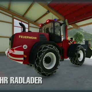 Fire Brigade Wheel Loader v1.0 FS22 Mod | Farming Simulator 22 Mod