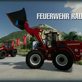 Fire Brigade Wheel Loader v1.0 FS22 Mod | Farming Simulator 22 Mod