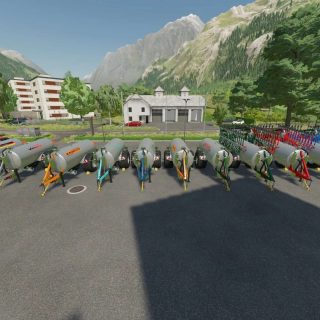 Galvanized Slurry Tank Set v1.0 FS22 Mod | Farming Simulator 22 Mod