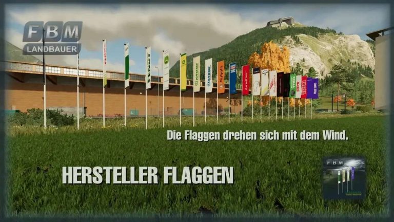 Manufacturer Flags v1.0 FS22 Mod | Farming Simulator 22 Mod
