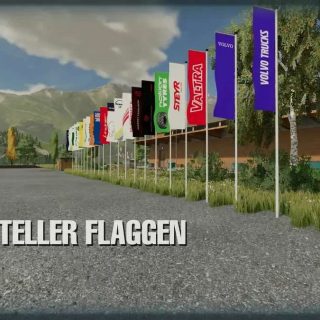 Manufacturer Flags v1.0 FS22 Mod | Farming Simulator 22 Mod