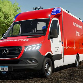 Mercedes-Benz Sprinter Strobel Ambulance v1.0 FS22 Mod | Farming ...