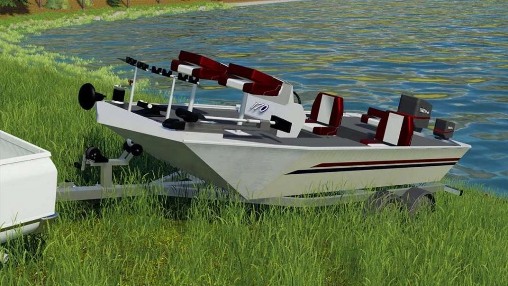 Prop Fishing Boat on Trailer v1.0 FS22 Mod | Farming Simulator 22 Mod