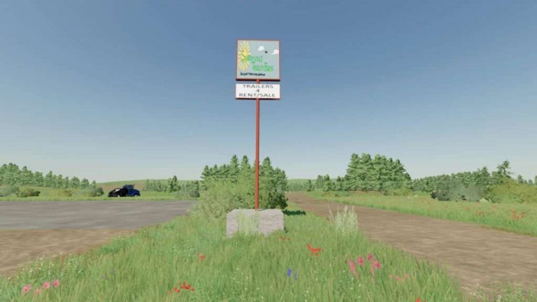 TPB SunnyVale Trailer Park Sign v1.0 FS22 Mod | Farming Simulator 22 Mod