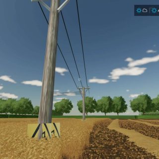 UK electricity poles prefab demo v1.0 FS22 Mod | Farming Simulator 22 Mod