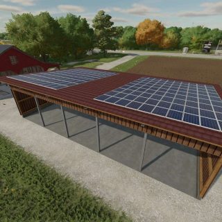 Wood Shed with solar v1.0.0.4 FS22 Mod | Farming Simulator 22 Mod