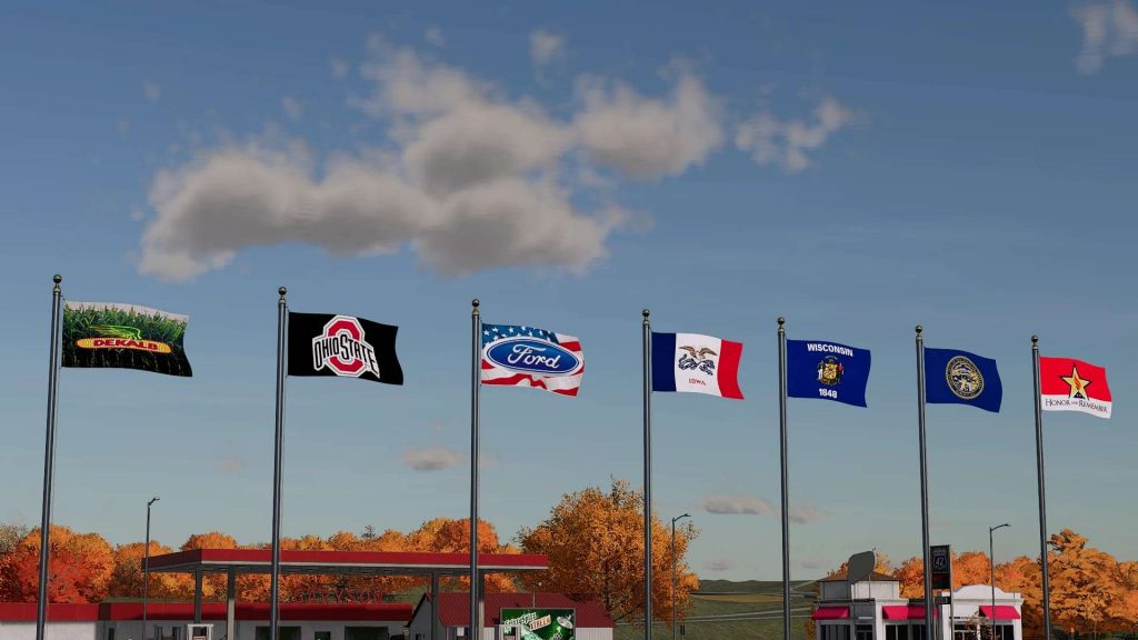 Decorative Flags v1.0 FS22 Mod | Farming Simulator 22 Mod