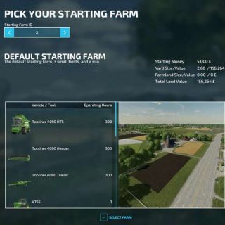 Pick Your Starting Farm v1.1 FS22 Mod | Farming Simulator 22 Mod