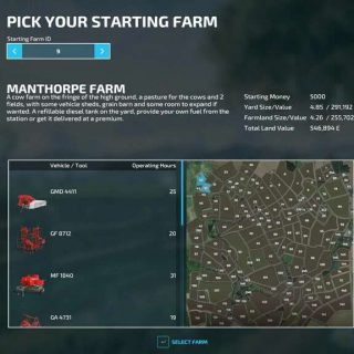 Pick Your Starting Farm v1.1 FS22 Mod | Farming Simulator 22 Mod