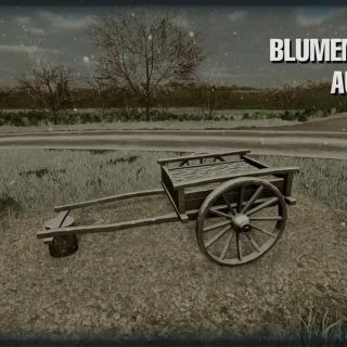 Wooden Flower Cart v1.0 FS22 Mod | Farming Simulator 22 Mod