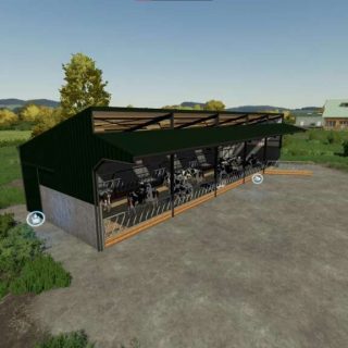 Five Bay Cow Shed v1.0 FS22 Mod | Farming Simulator 22 Mod