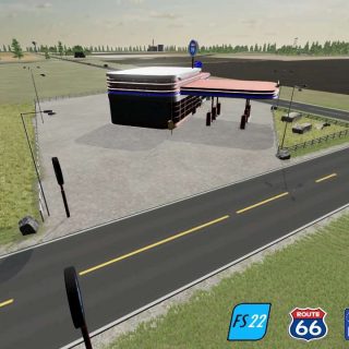 SM RT66 Gas Station v1.0 FS22 Mod | Farming Simulator 22 Mod