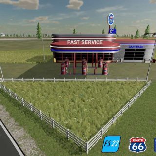 SM RT66 Gas Station v1.0 FS22 Mod | Farming Simulator 22 Mod