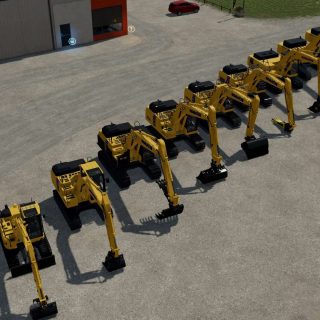 Komatsu Excavator Mega Pack v1.0 FS22 Mod | Farming Simulator 22 Mod