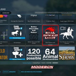 Real Speed Limit ESPANOL v1.4 FS22 Mod | Farming Simulator 22 Mod