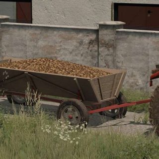 Selfmade Wooden Trailer v1.0 FS22 Mod | Farming Simulator 22 Mod